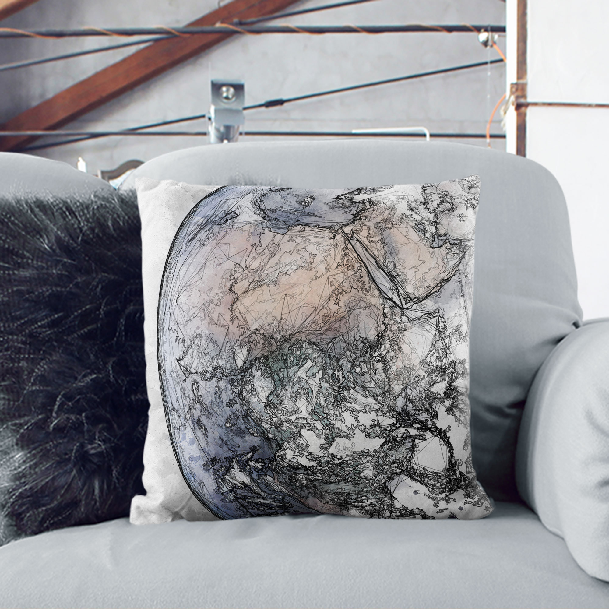 East Urban Home Eastern Hemisphere of Planet Earth Cushion with Filling ...