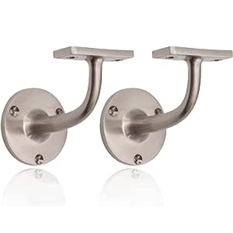 Symple Stuff Satin Nickel Handrail Bracket For Stair Railings, Wood And ...