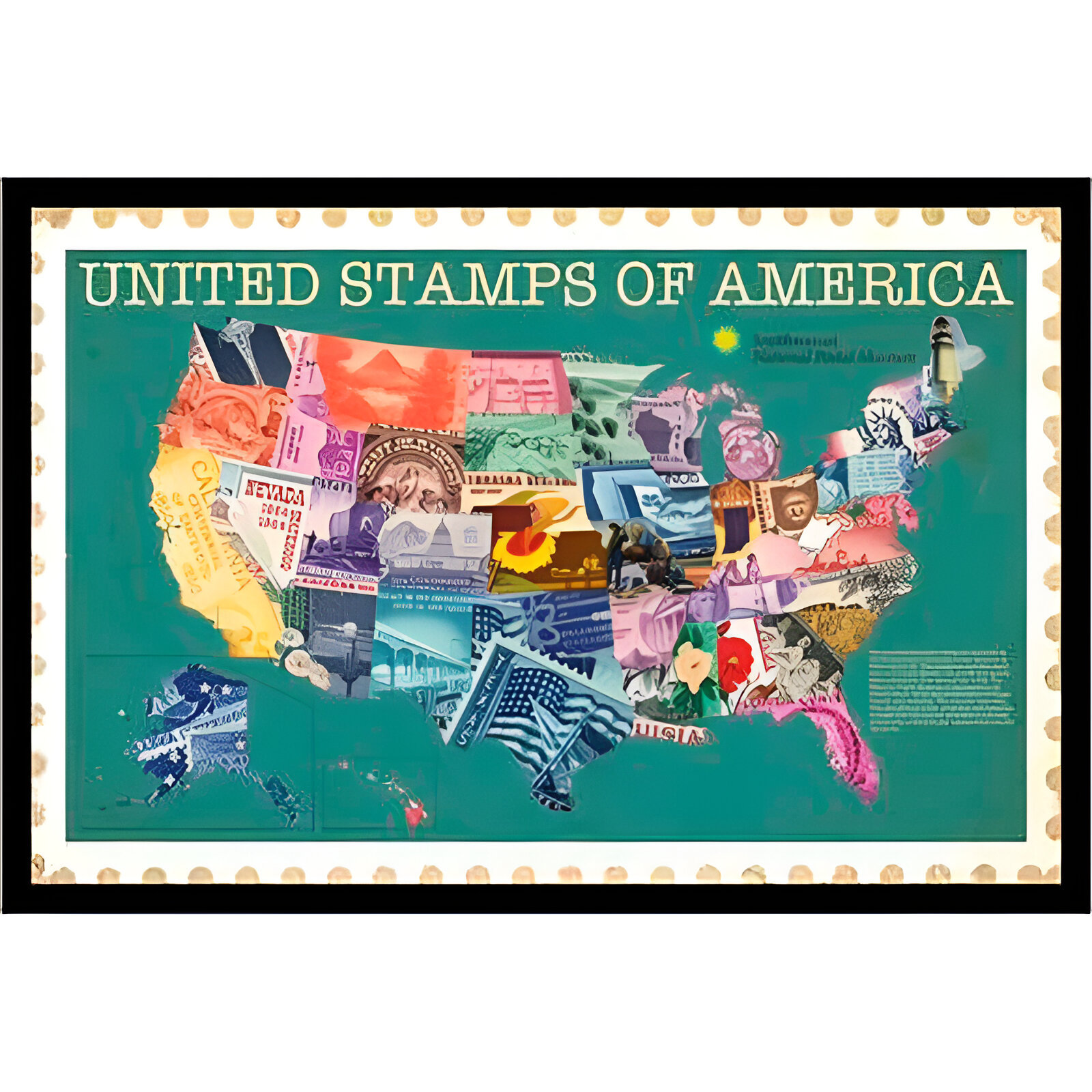 Red Barrel Studio® United Stamps (States) of America Map - Picture ...