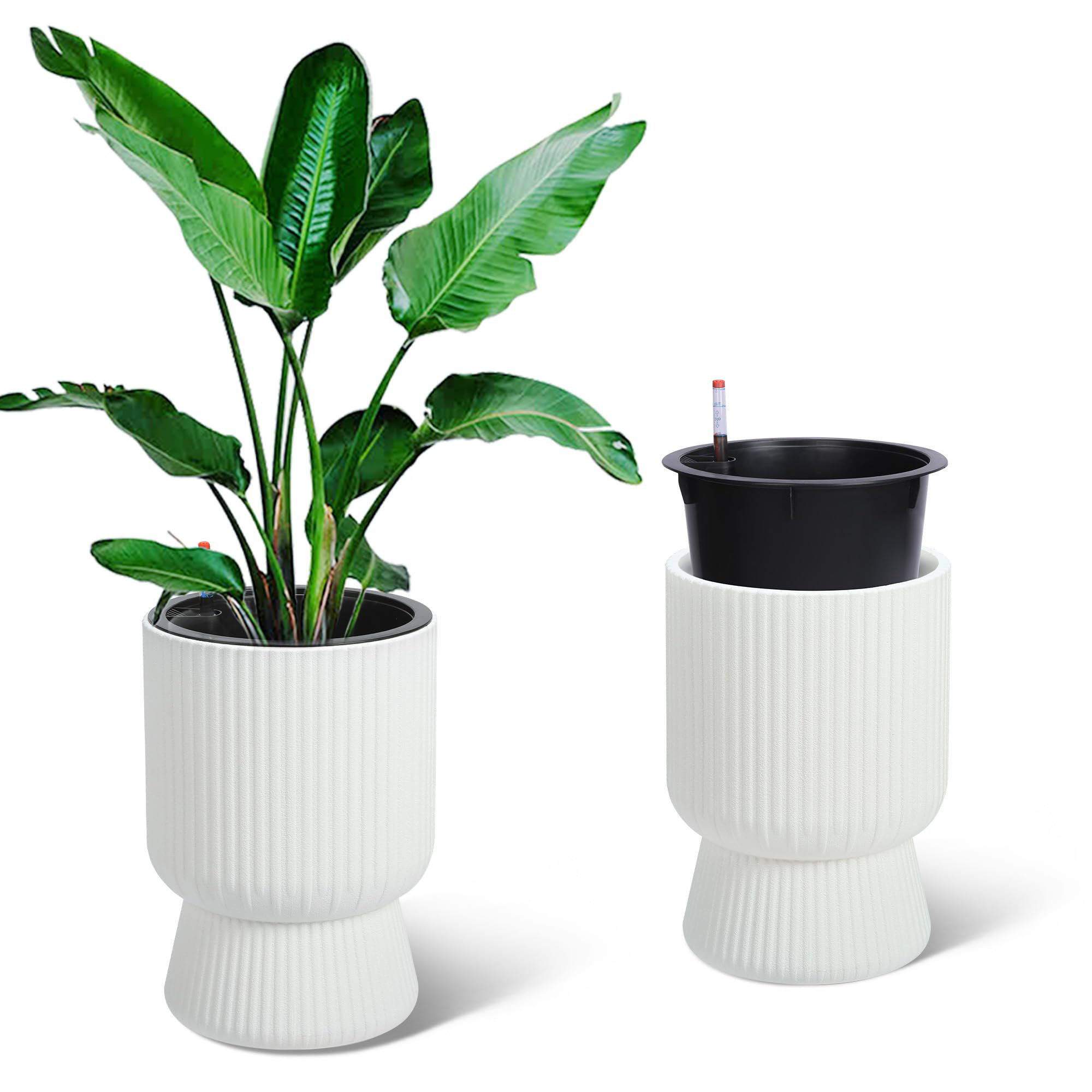 Latitude Run® 14.2" Tall Planters Set of 2 Self Watering Pots for ...