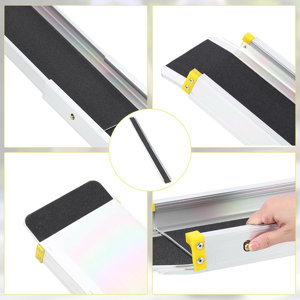 FDFK 7ft Wheelchair Ramp For Steps, 3 To 7 Ft Adjustable Aluminum Ramp ...