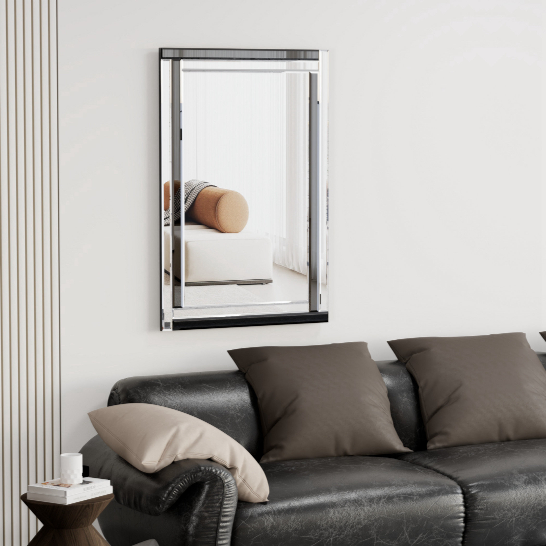 Wenty Large Wall-Mounted Silver Decorative Rectangular Wall Mirror For ...