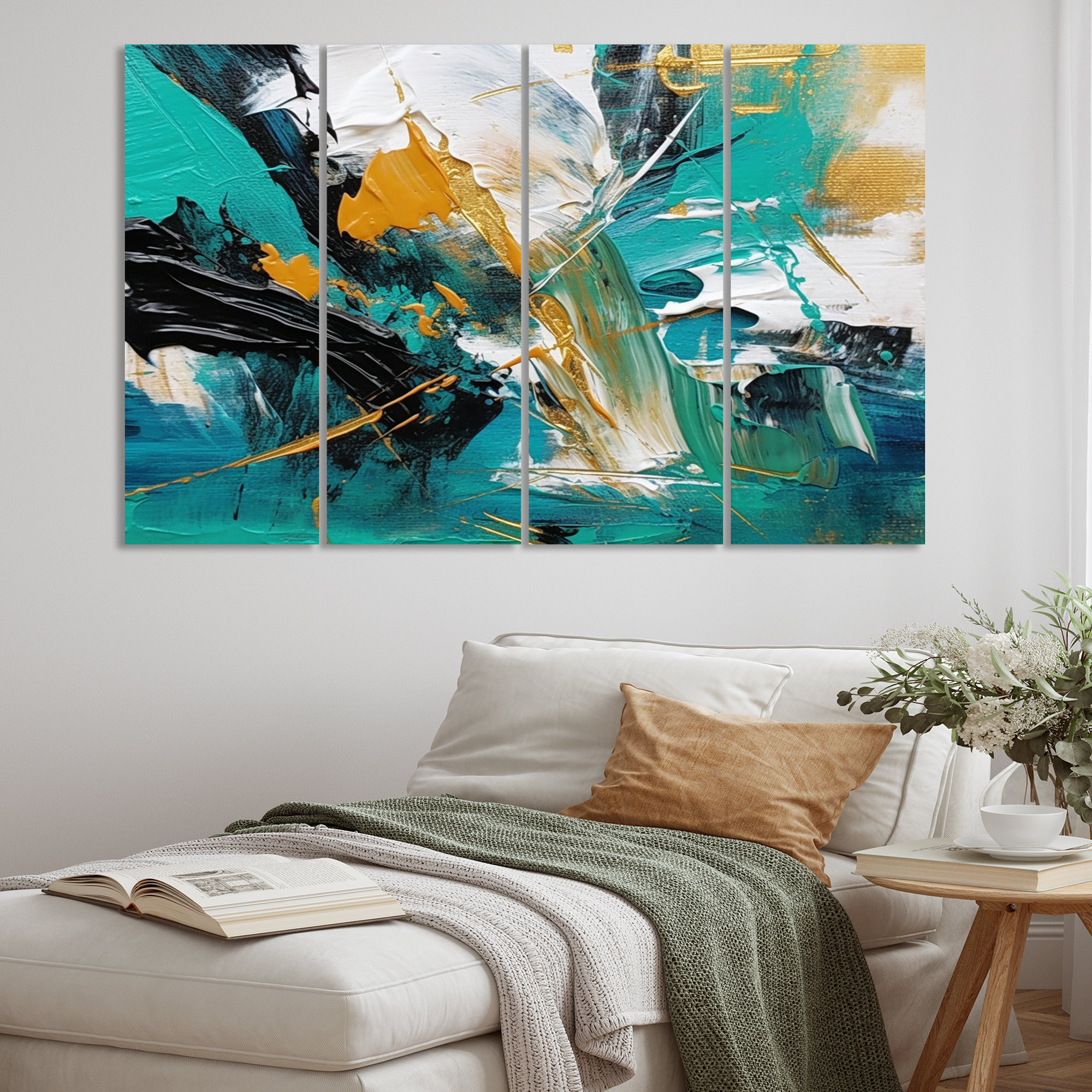Wrought Studio Teal Yellow Cubist Kaleidoscope - Cubism Metal Wall ...