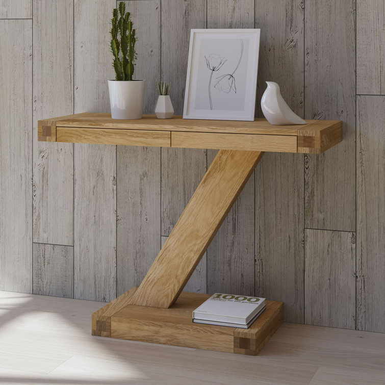 Gracie Oaks Albie 110cm Solid Wood Top Console Table | Wayfair.co.uk