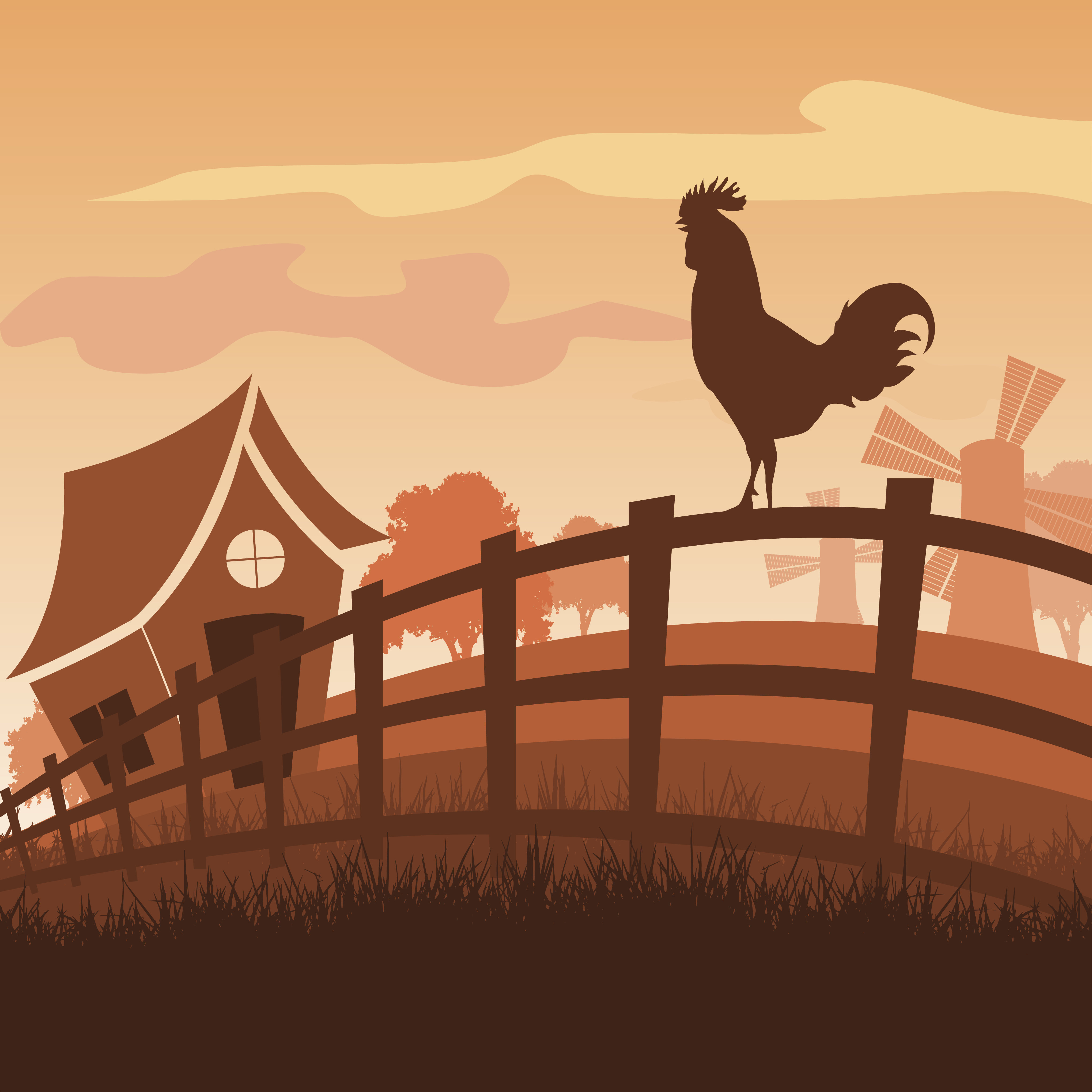 Brambly Cottage Farm Landscape by Istarif - Wrapped Canvas Graphic Art ...