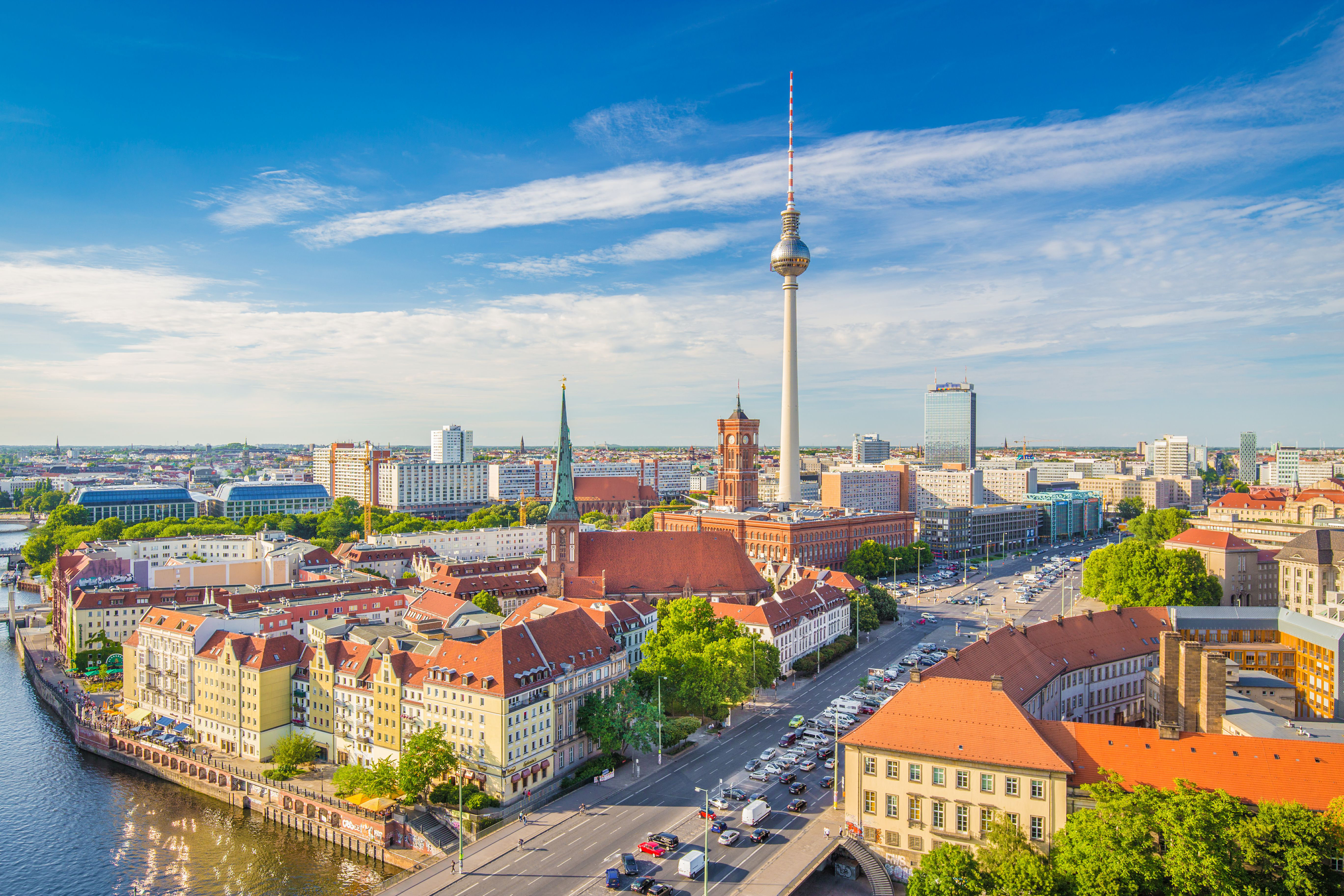 Ebern Designs Berlin Skyline - Wrapped Canvas Photograph | Wayfair