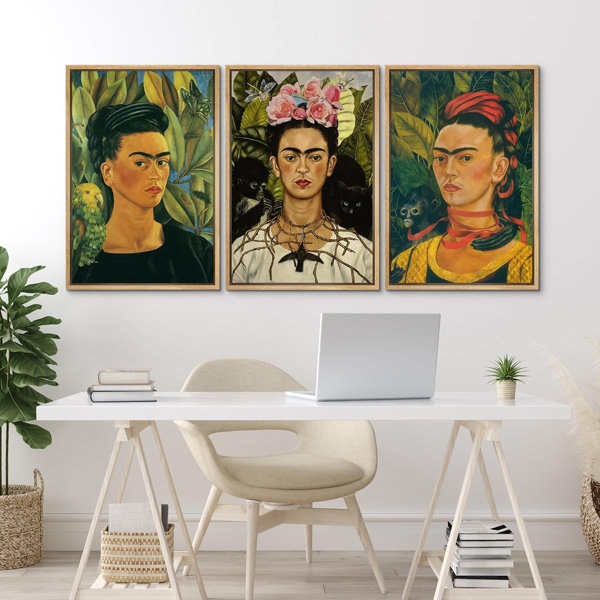 IDEA4WALL Famous Artwork Human and Nature Floral Self Portrait by Frida ...