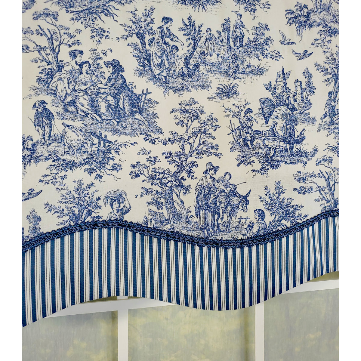 RLF Home Toile 50'' W Window Valance Blue | Wayfair
