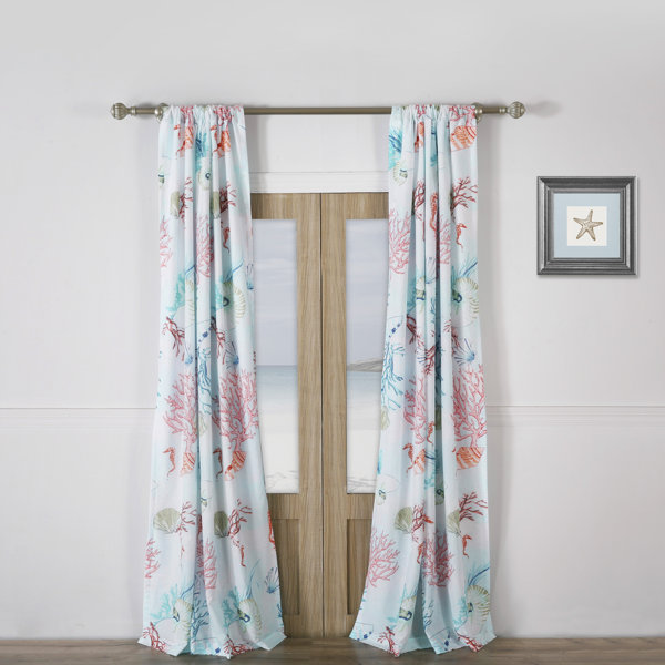 Barefoot Bungalow Sarasota Seashell Semi-Sheer Rod Pocket Curtain ...