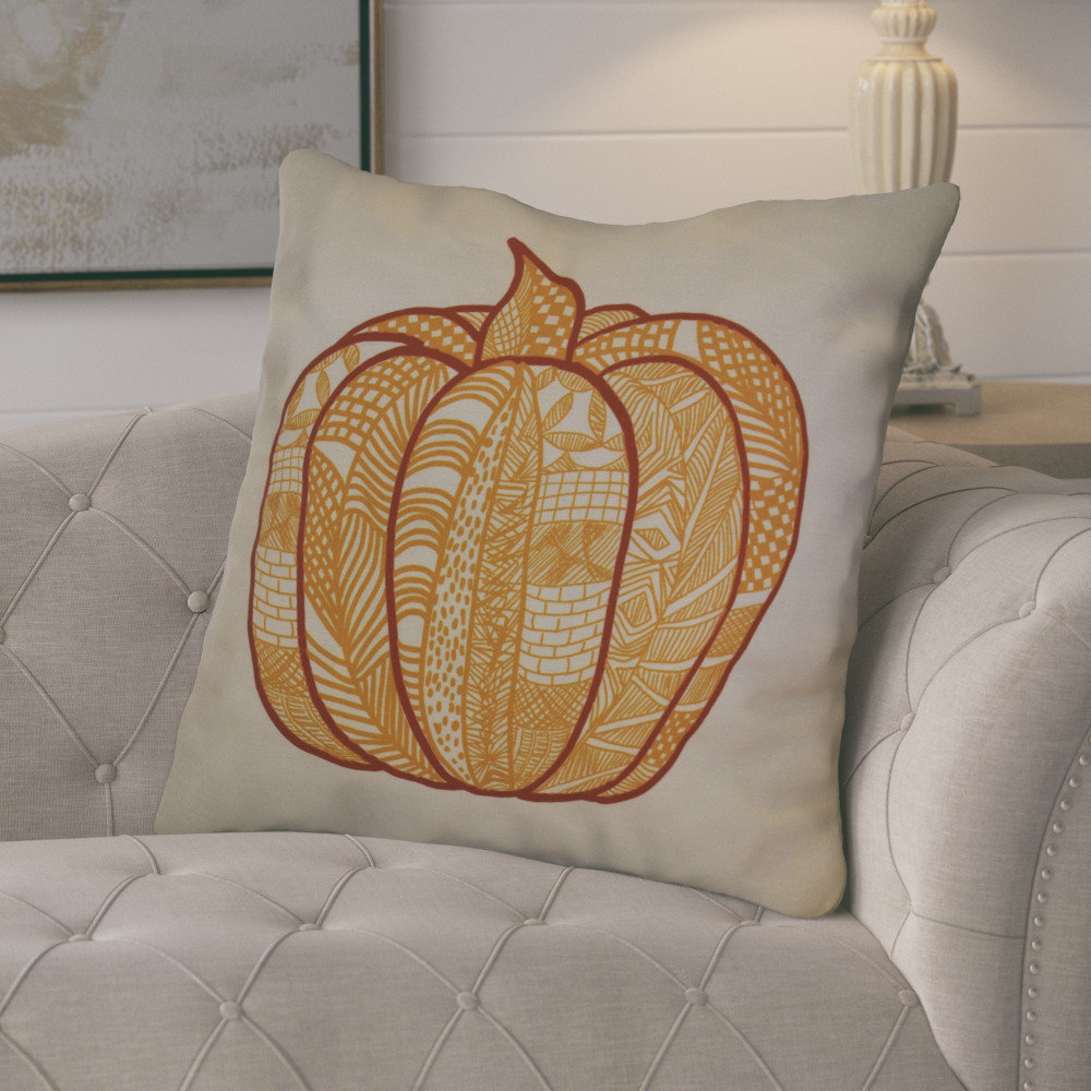 e by design Flipping for Fall Pumpkin Patch Square Pillow Cover ...