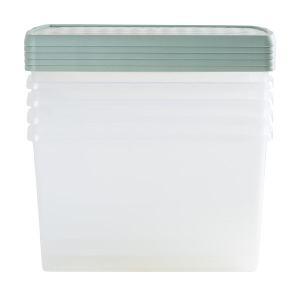 Wham Clip 5x 30L Rectangular Plastic Storage Boxes with Secure Clip ...