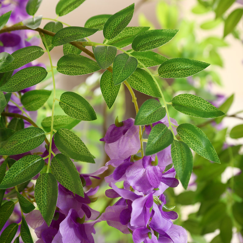 Primrue Adcock 8ft Artificial Flower Tree with 18in White Planter, Tall ...