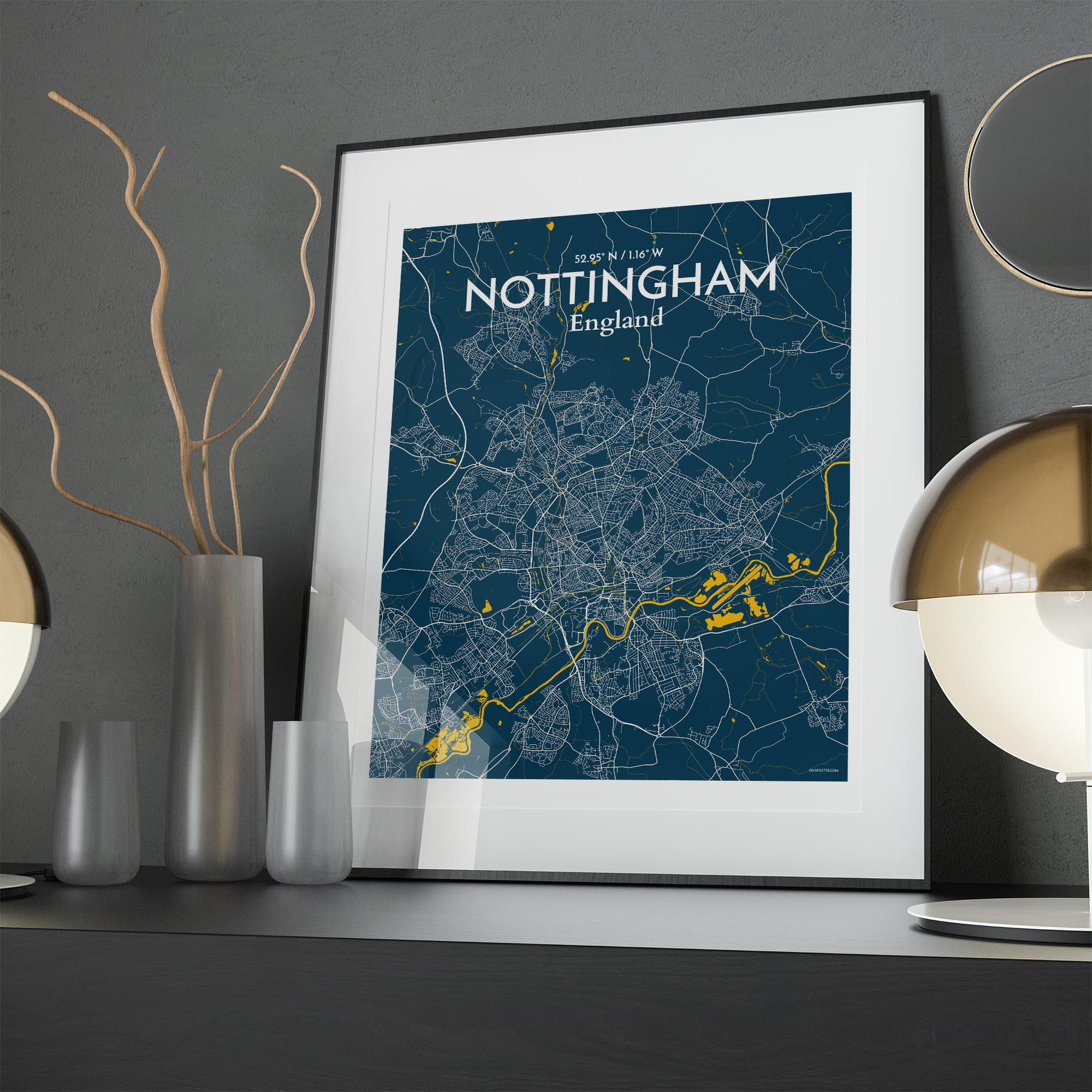 Trinx Nottingham City Map Graphic Art In Amuse - Wayfair Canada