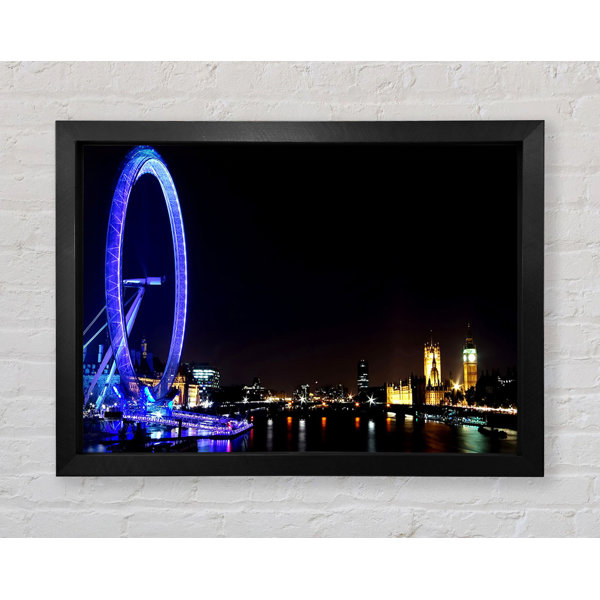 Ebern Designs London Eye Blue Uk - Single Picture Frame Art Prints ...