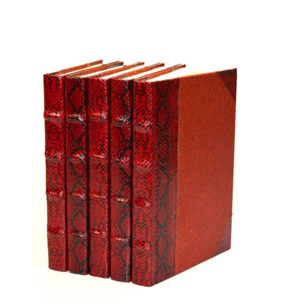 Leather Books 5 Piece Exotic Croc II Decorative Book Set | Perigold