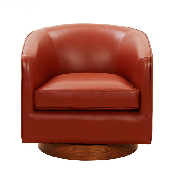 Hokku Designs Single Accent Chair, Wood Base Swivel Chair | Wayfair