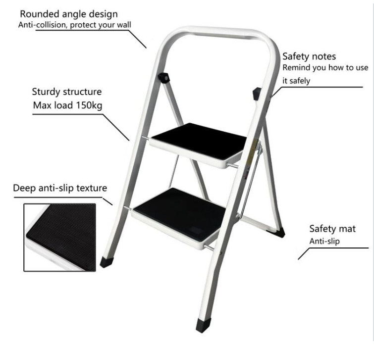 WFX Utility 2 - Step Steel Folding Step Ladder | Wayfair.co.uk