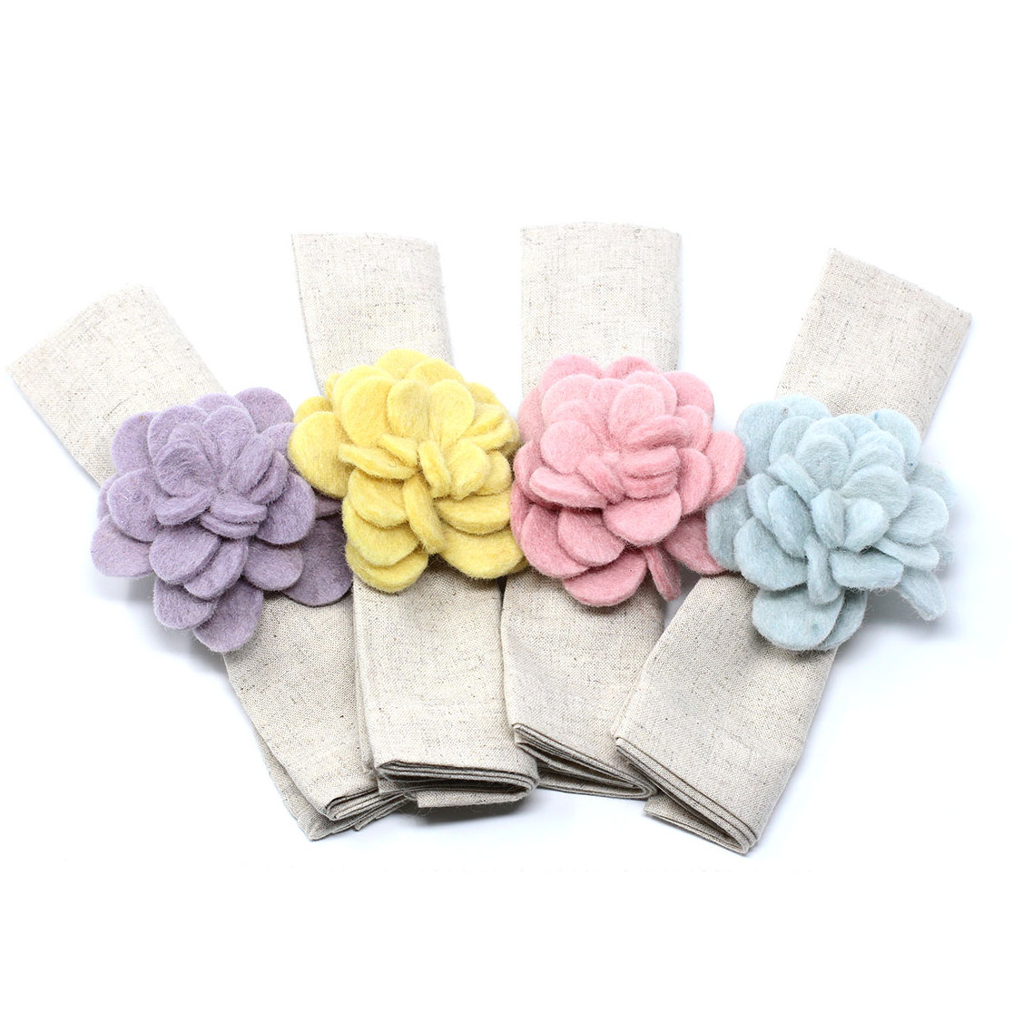 One Allium Way® Hand-Felted Zinnia Napkin Ring | Wayfair