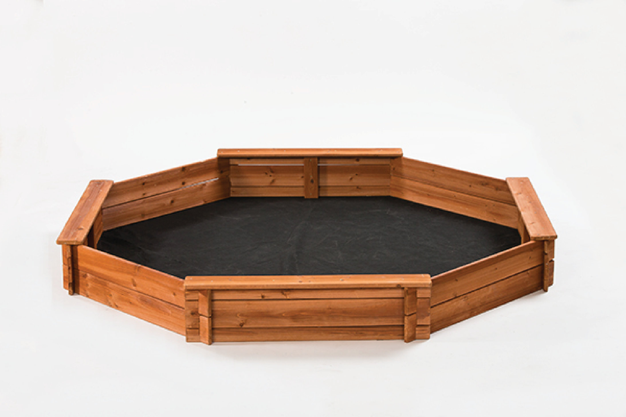 Creative Cedar Designs 75" x 72" x 9" Solid Wood Octagon Sandbox with ...