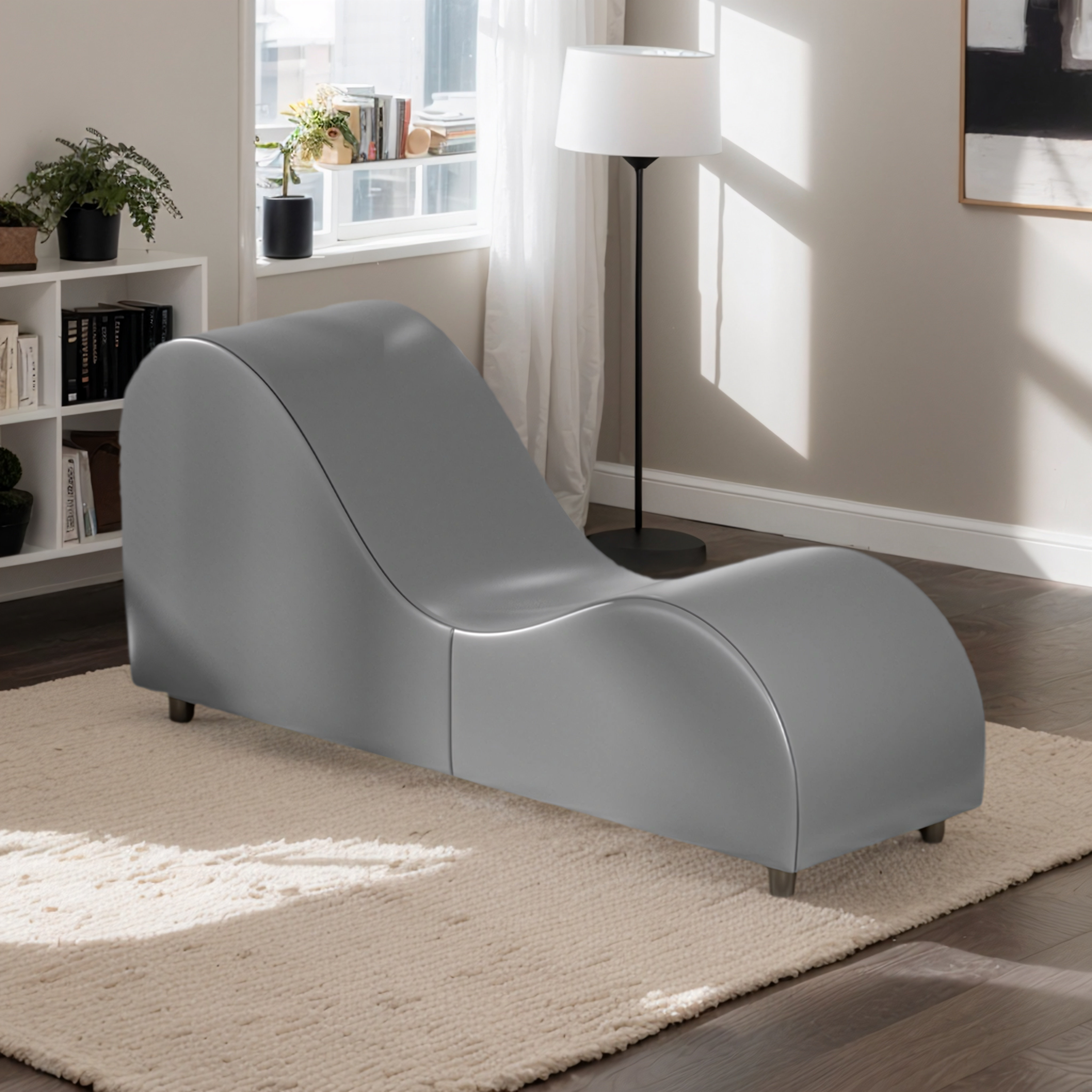 Ebern Designs Velvet Yoga Chair, Modern Curved Yoga Chaise Lounge ...