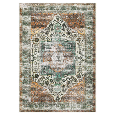 Bungalow Rose Machine Washable Rug Oriental Area Rugs for Living Room ...