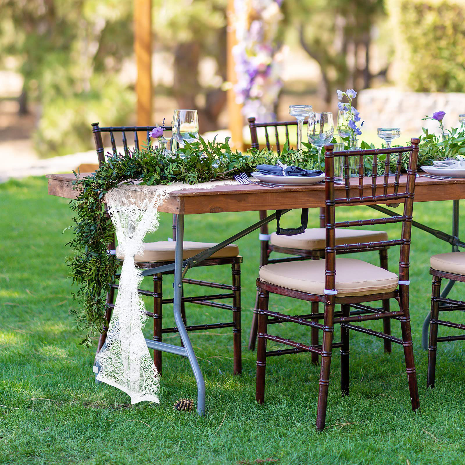 One Allium Way® 12 Pack Lace Table Runner 14 X 120 Inch White Rustic ...