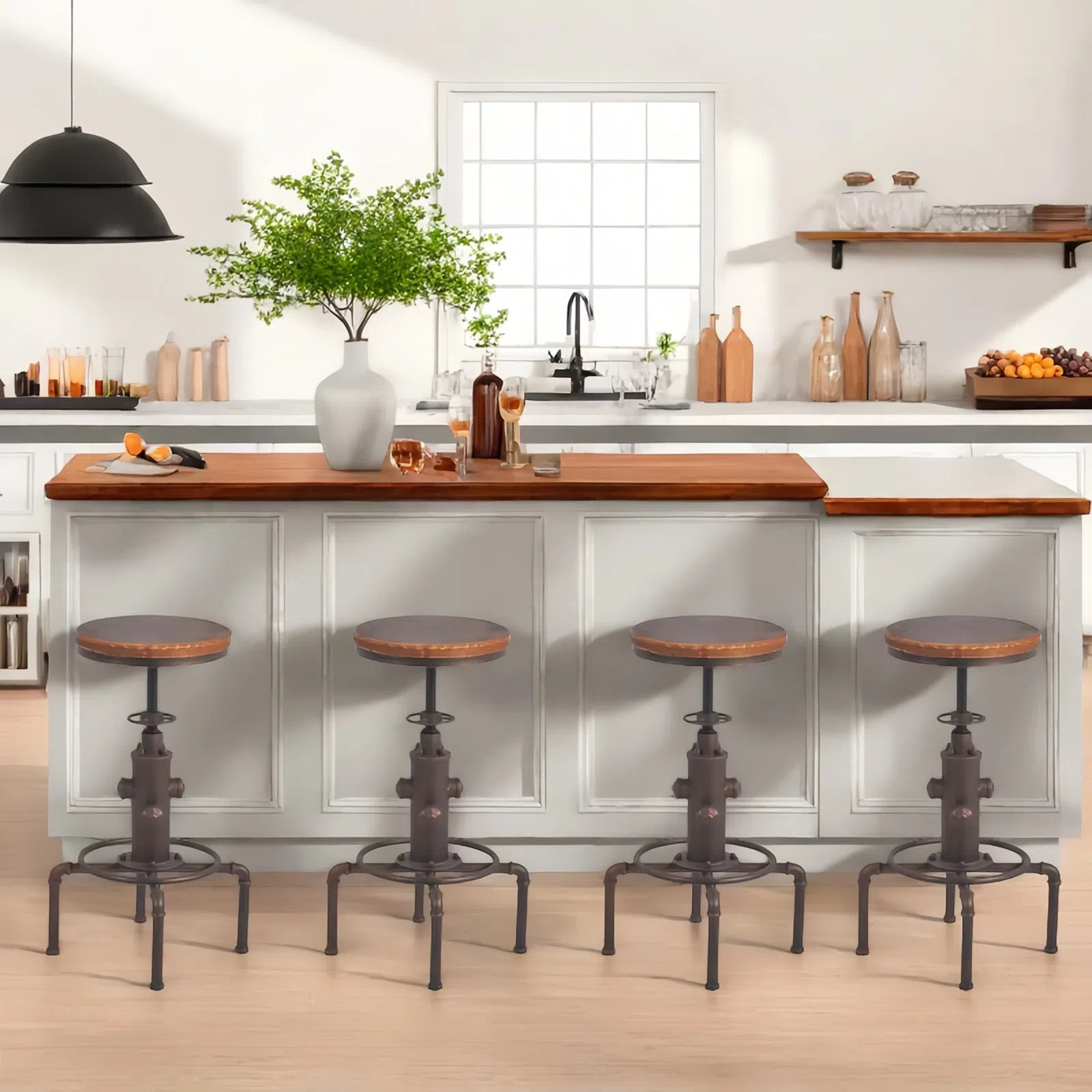 Williston Forge Set Industrial Bar Stools Vintage Counter Stool For ...