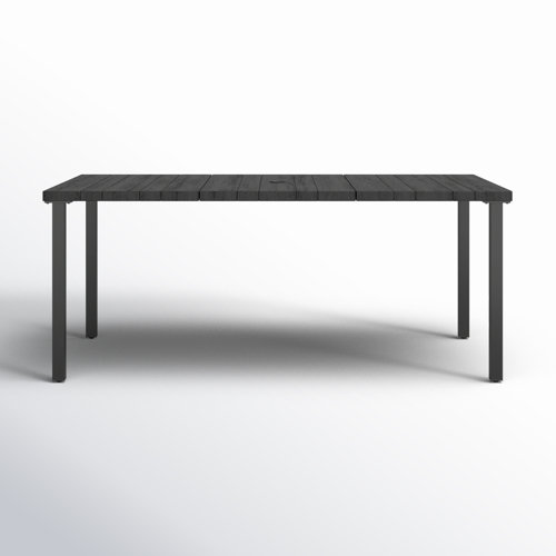 Joss & Main Callista All Steel Outdoor Dining Table with Umbrella Hole ...