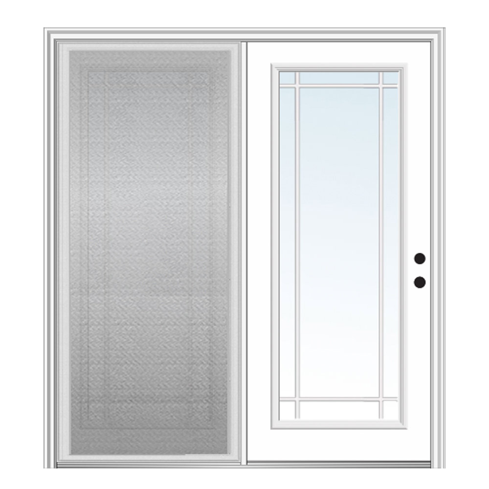 Verona Home Design Smooth Internal Grilles Clear Prehung Patio Door ...