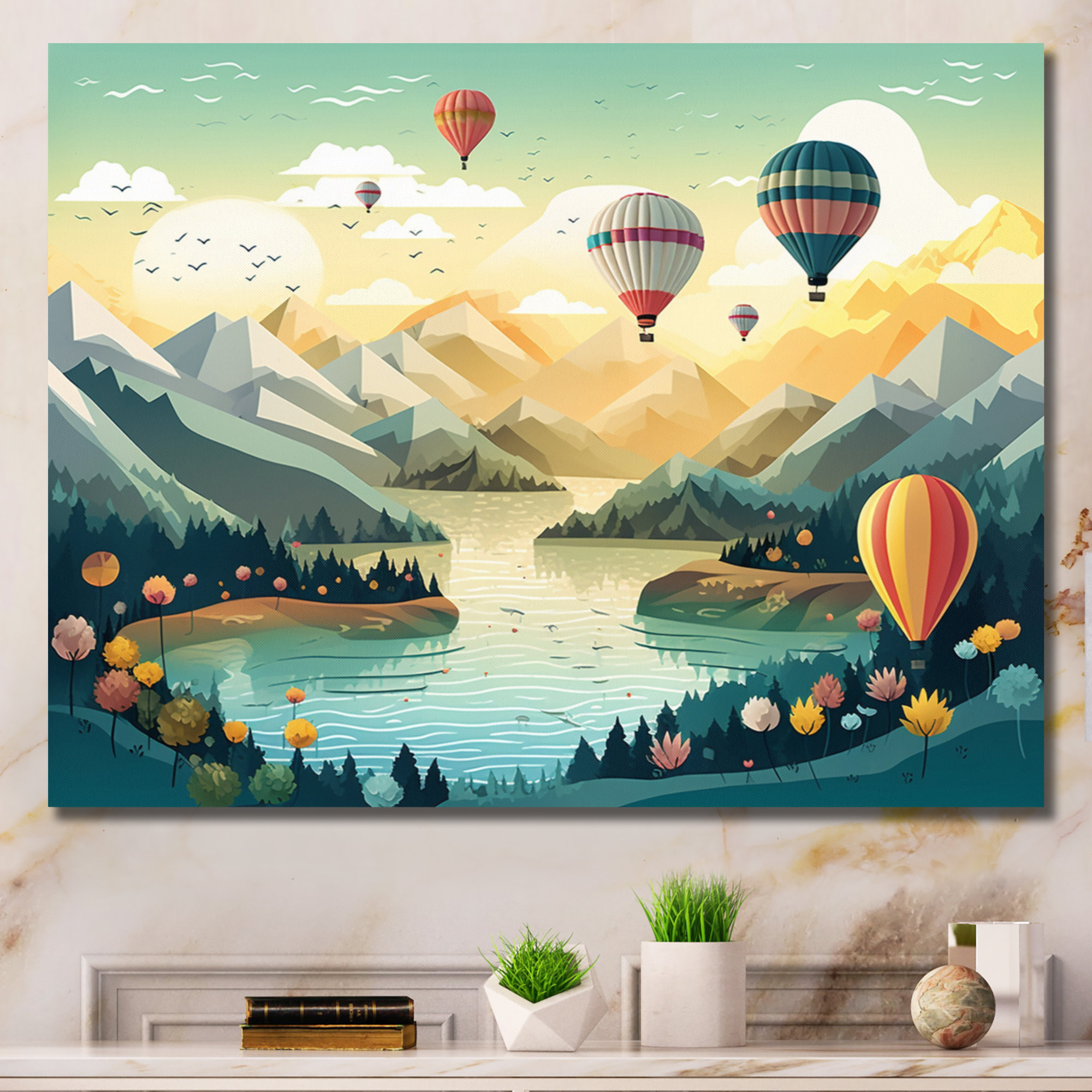 Loon Peak® High In The Skies Hot Air Ballon - Transportation Canvas ...