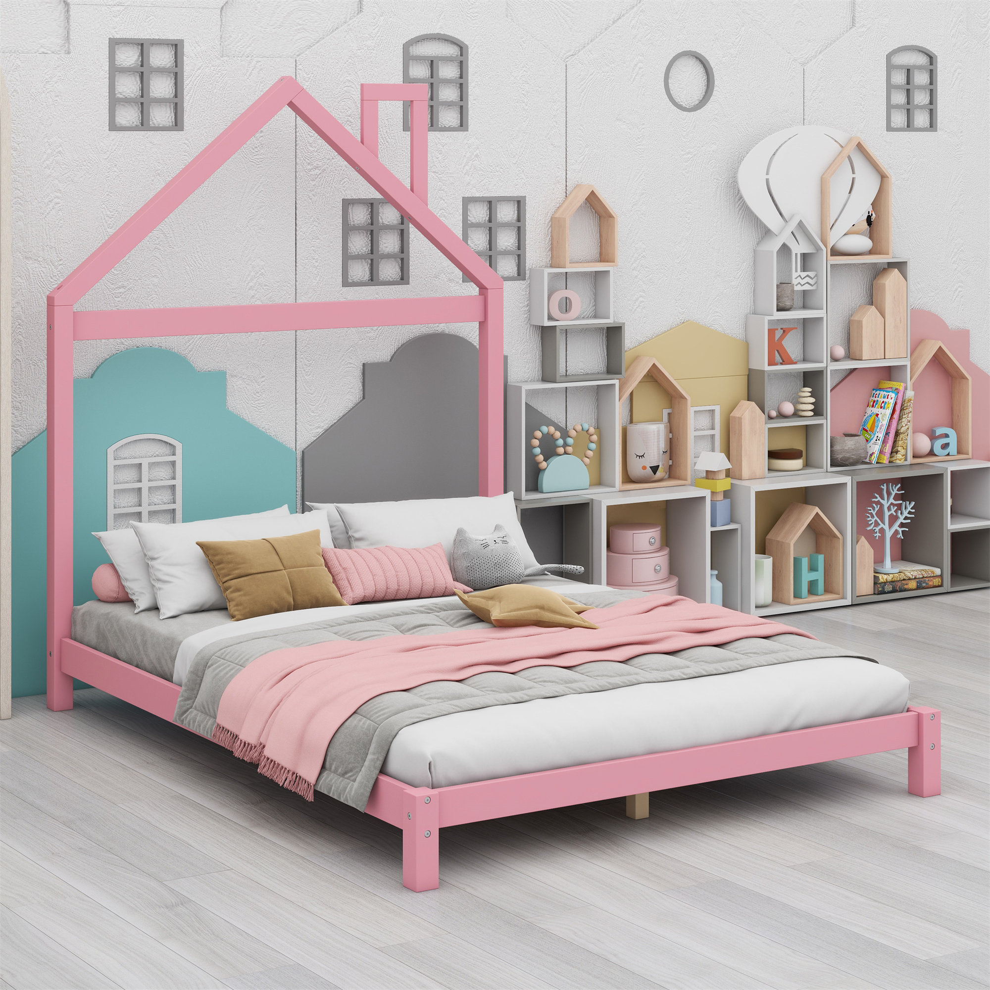 Harper Orchard Platform Bed With House-Shaped Headboard | Wayfair
