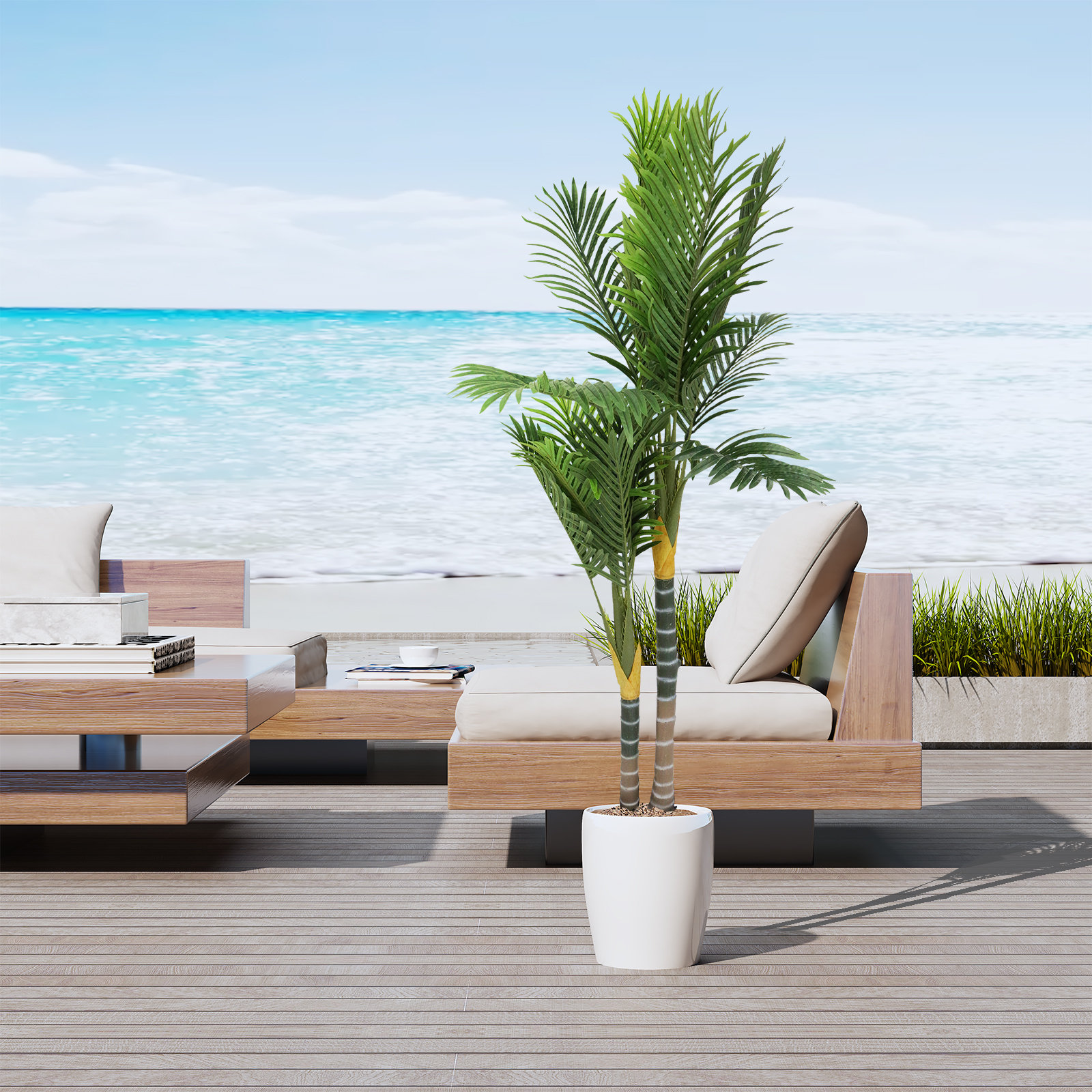 Primrue Faux Palm Trees for Home Office Decor | Wayfair