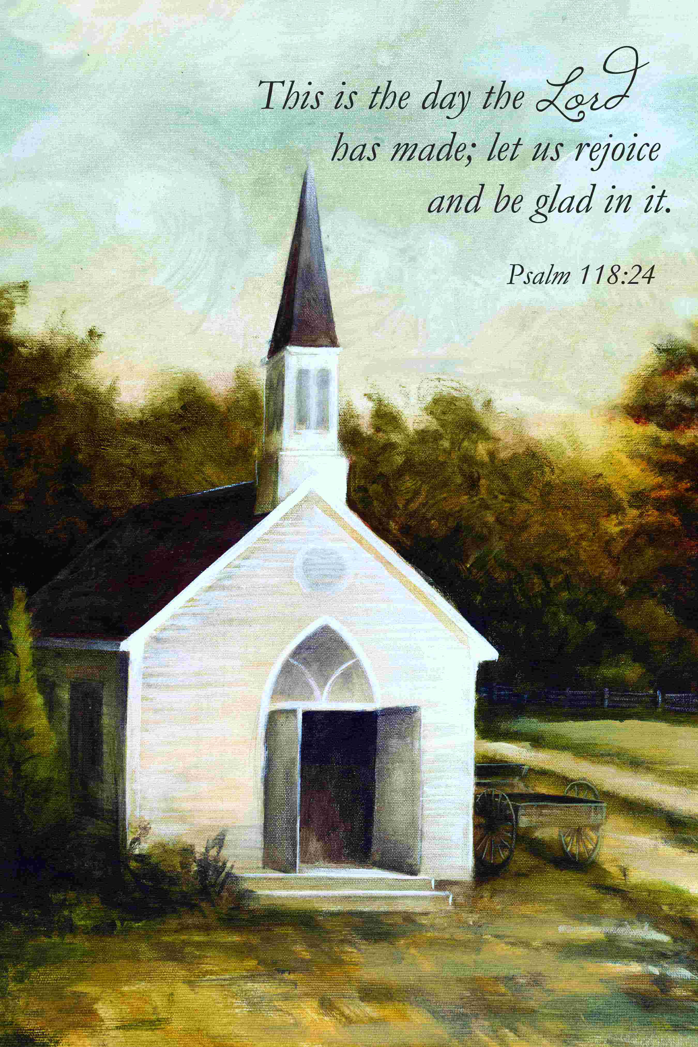 Trinx Let Us Rejoice Church - Wrapped Canvas Painting | Wayfair