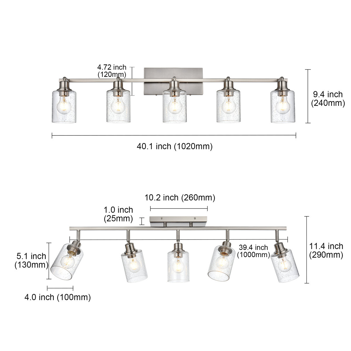 Breakwater Bay Modern Complete Track Lighting Kits 5 Lights Brushed ...