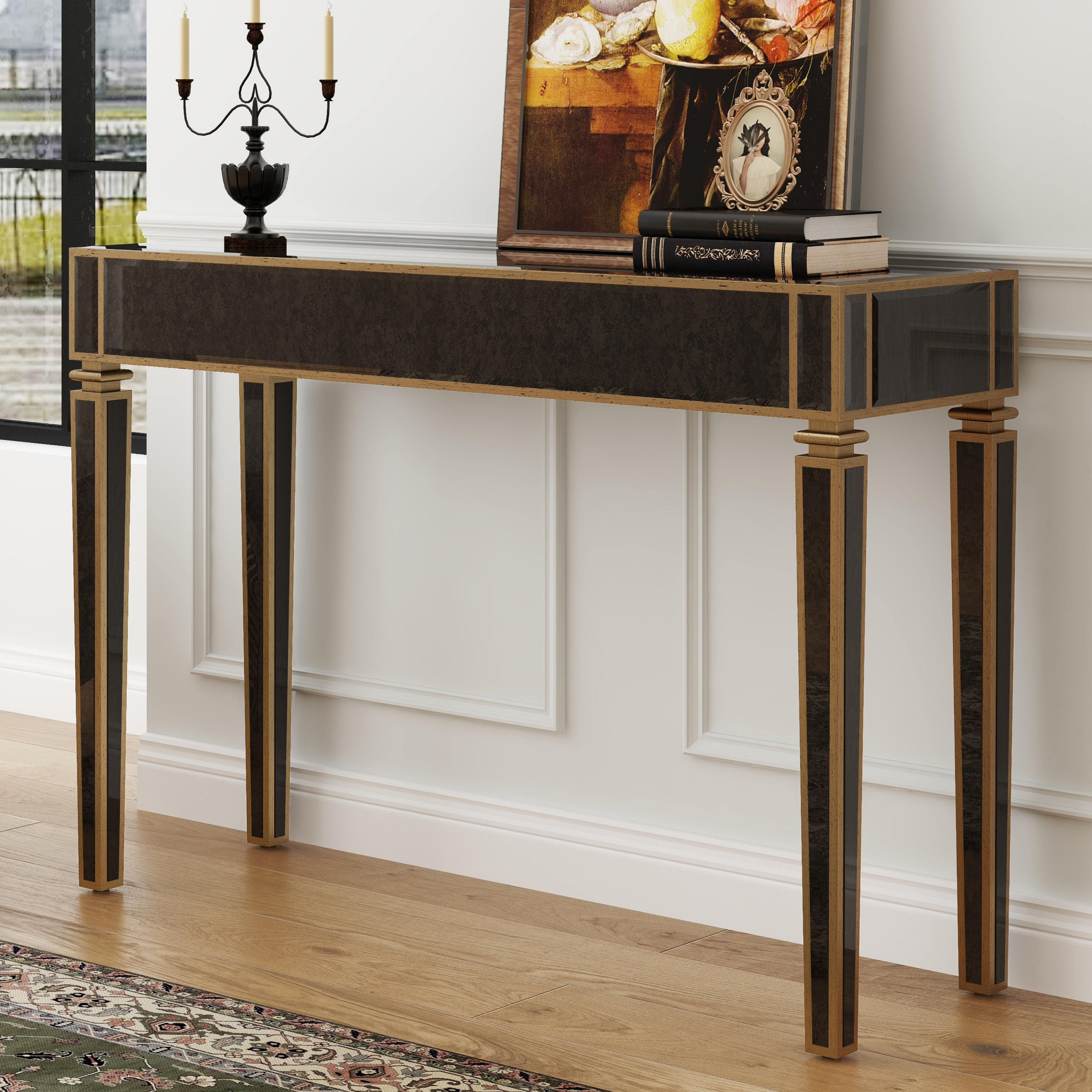 Blue Elephant Ghita Antique Mirrored Console Table | Wayfair.co.uk