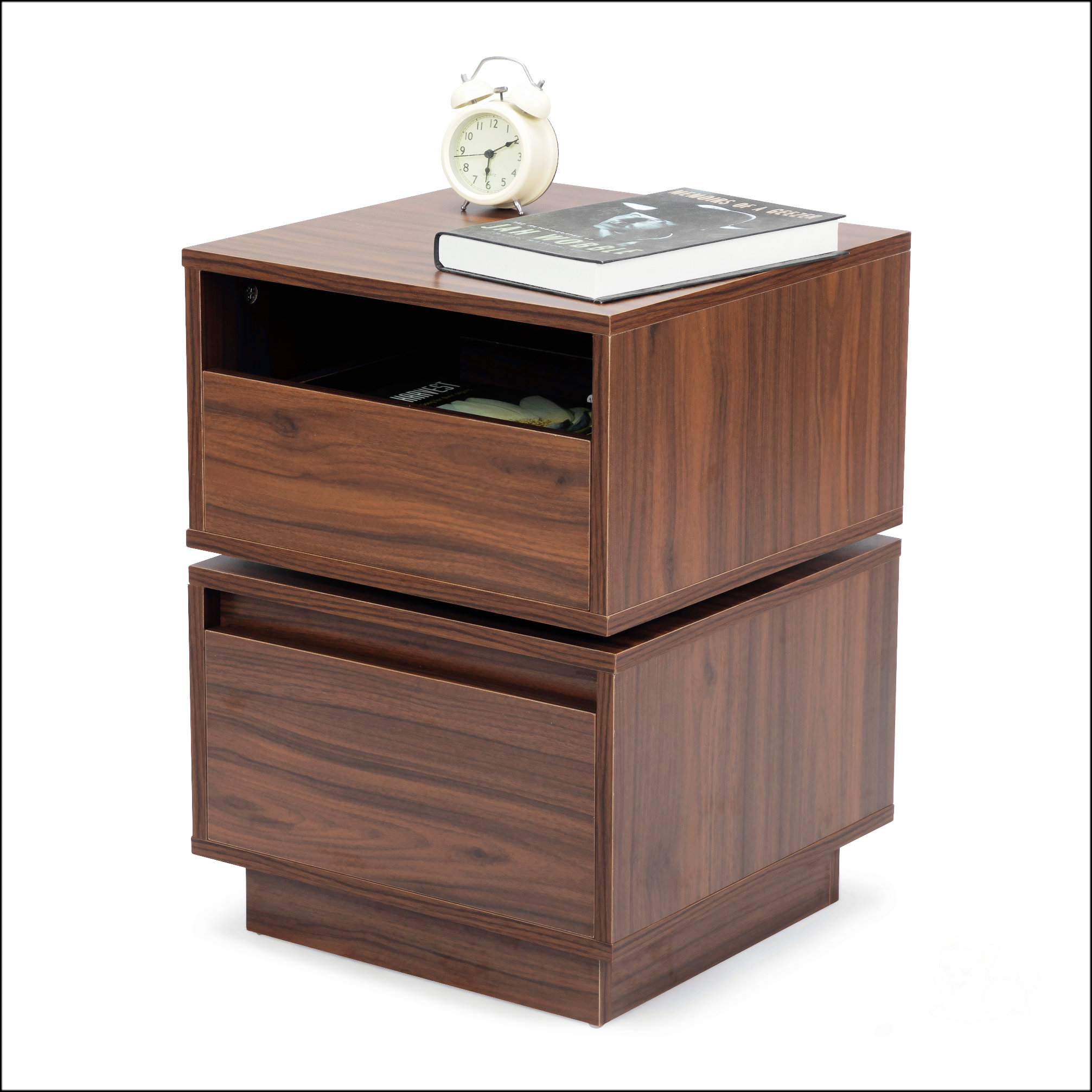 Loon Peak® Versatile Rotatable Nightstand End Table With Ample Storage And Sturdy Construction ...