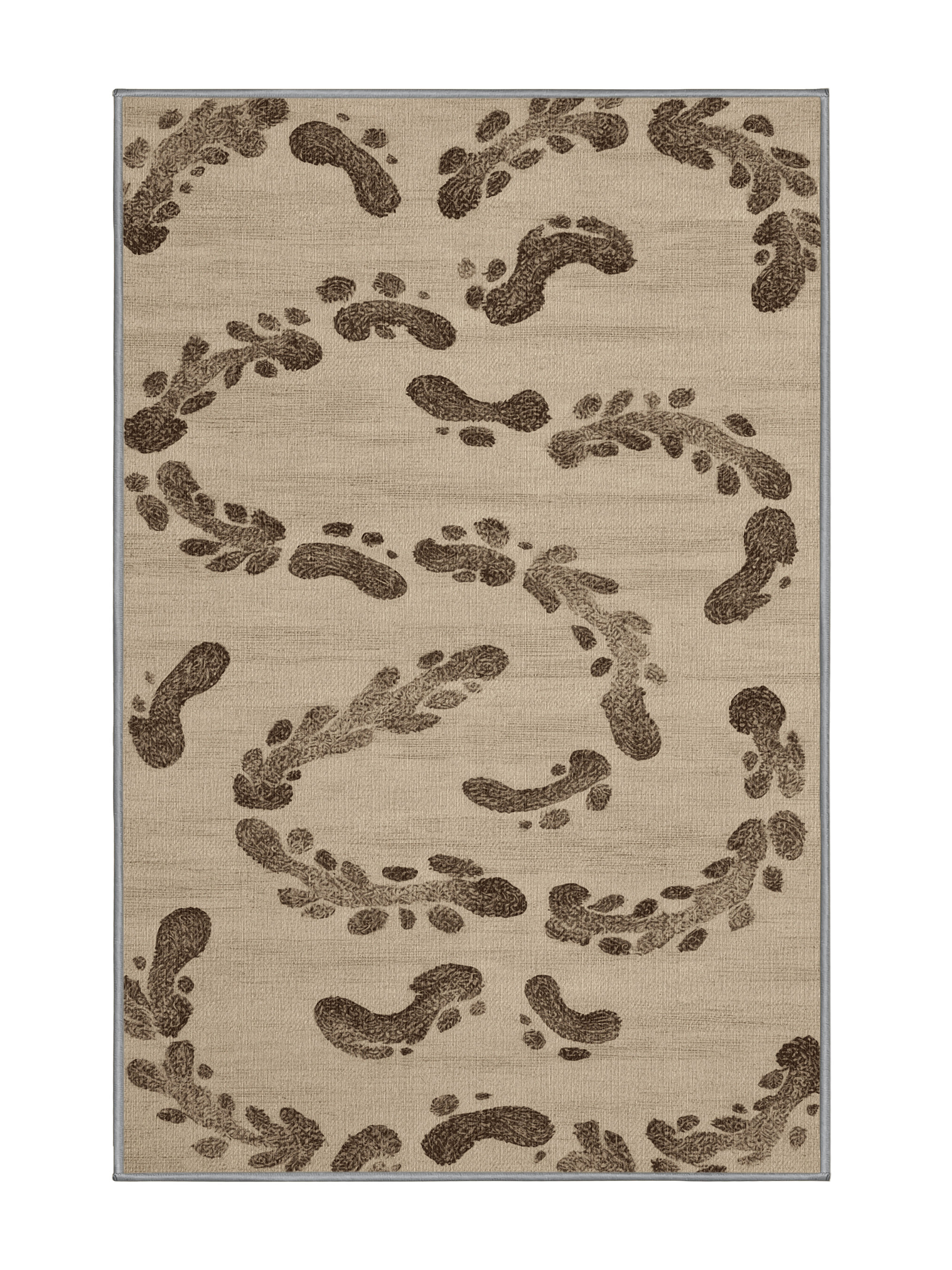 Rosecliff Heights Washable Sandy Footprints Path Coastal Area Rug | Wayfair