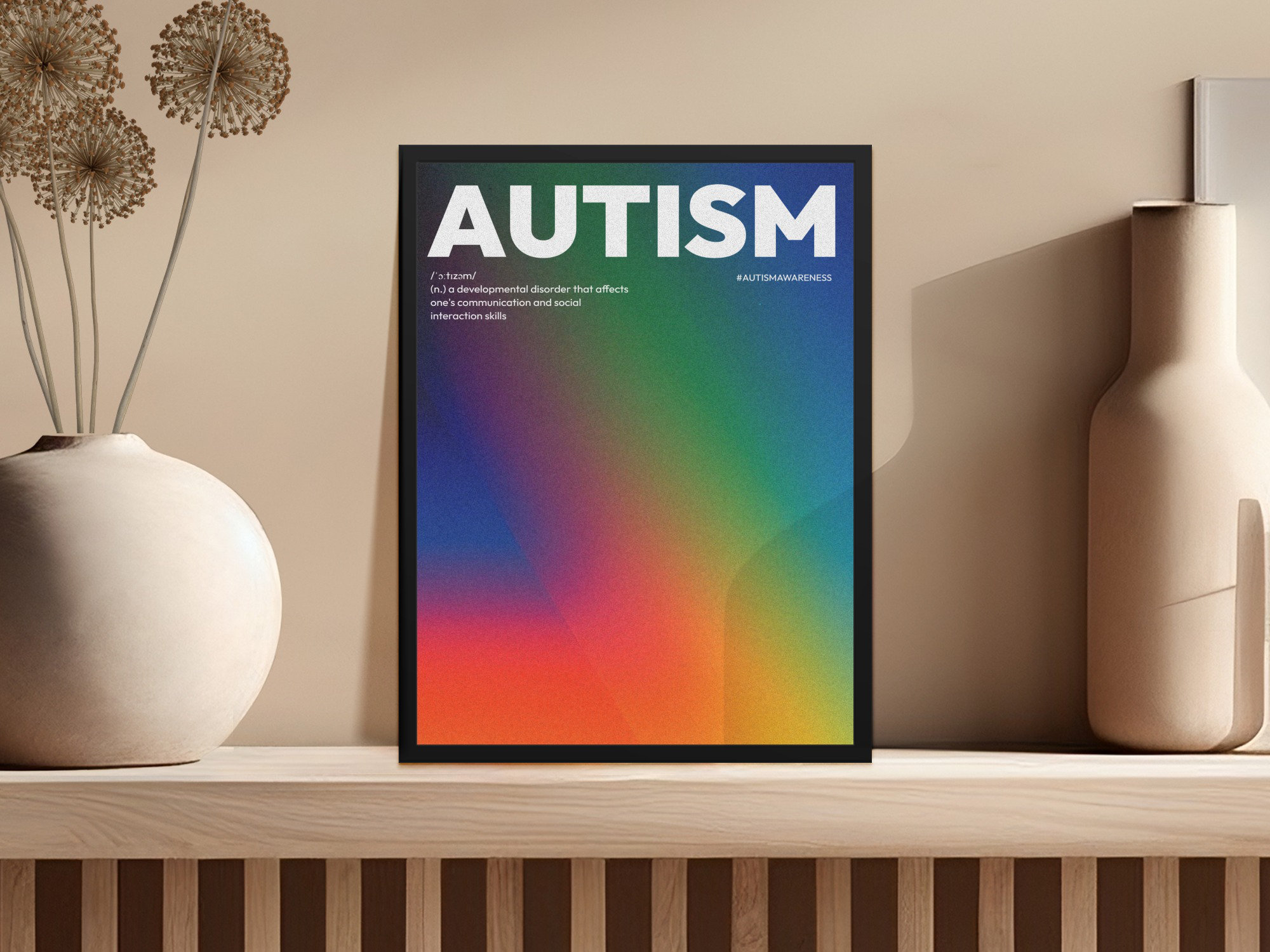 Brayden Studio Autism Awareness Definition Wall Art Home Decor Framed ...