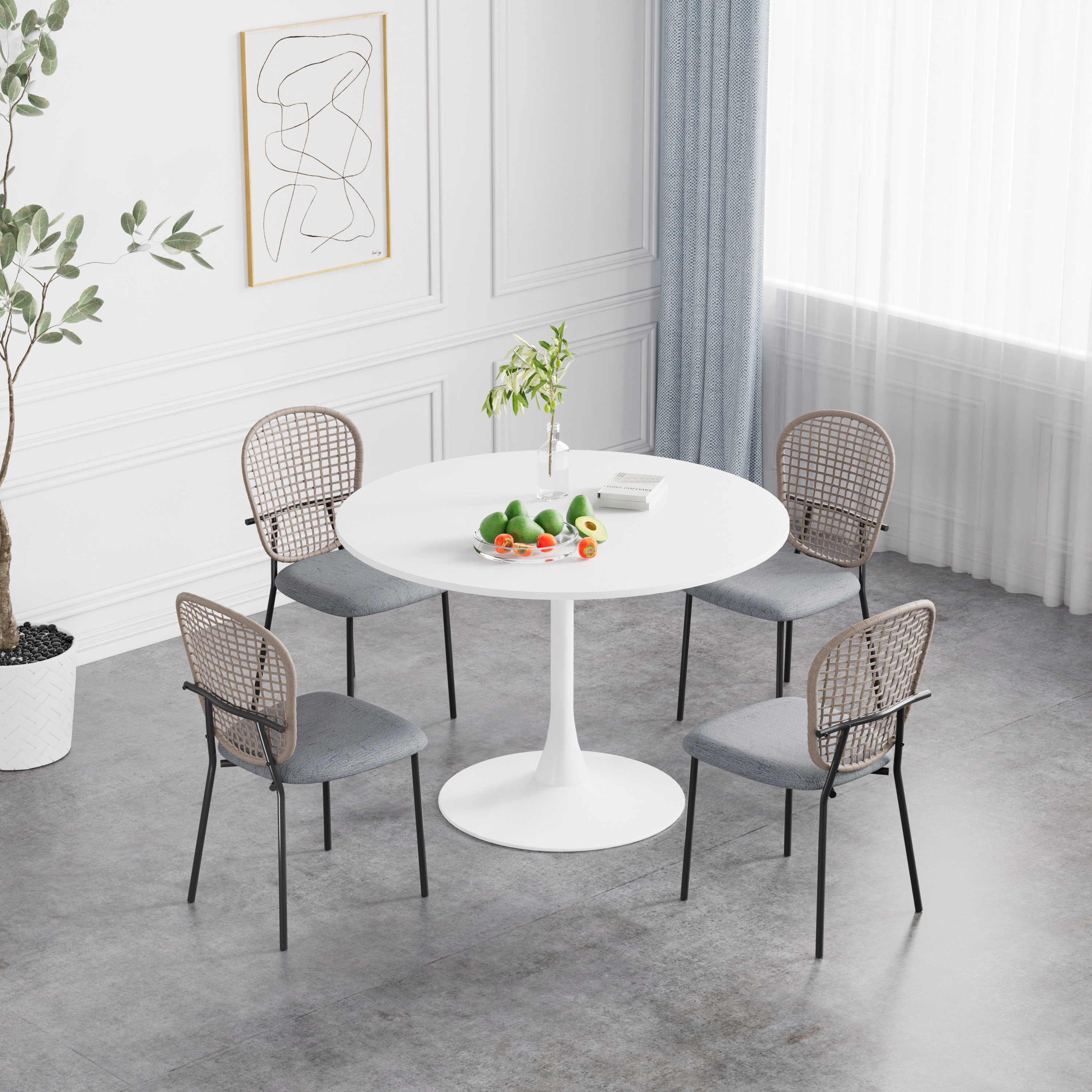 George Oliver Laythan Round 42.12'' Dining Set | Wayfair