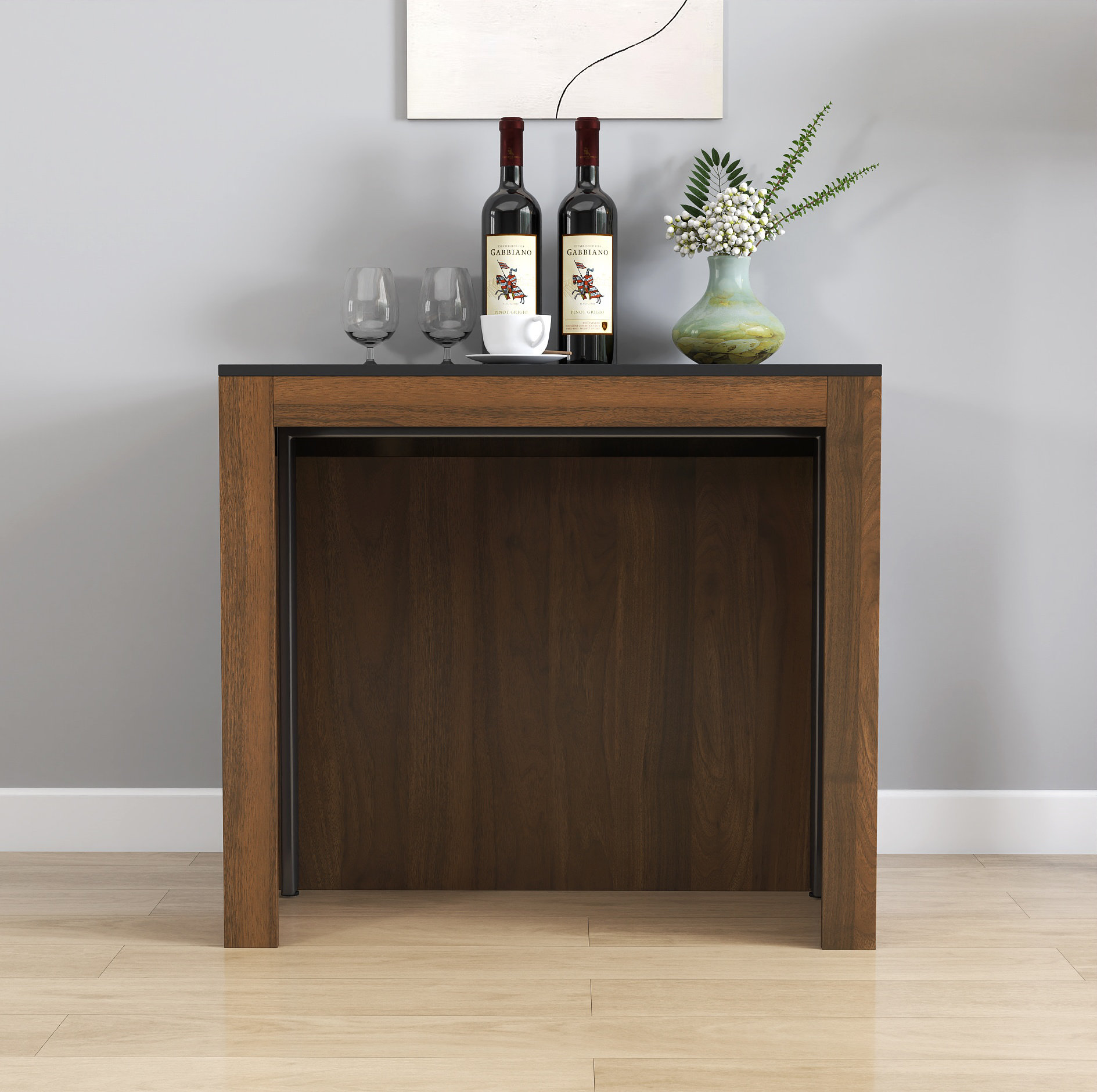 Latitude Run® Modern Multifunctional Extendable Dining Table with ...