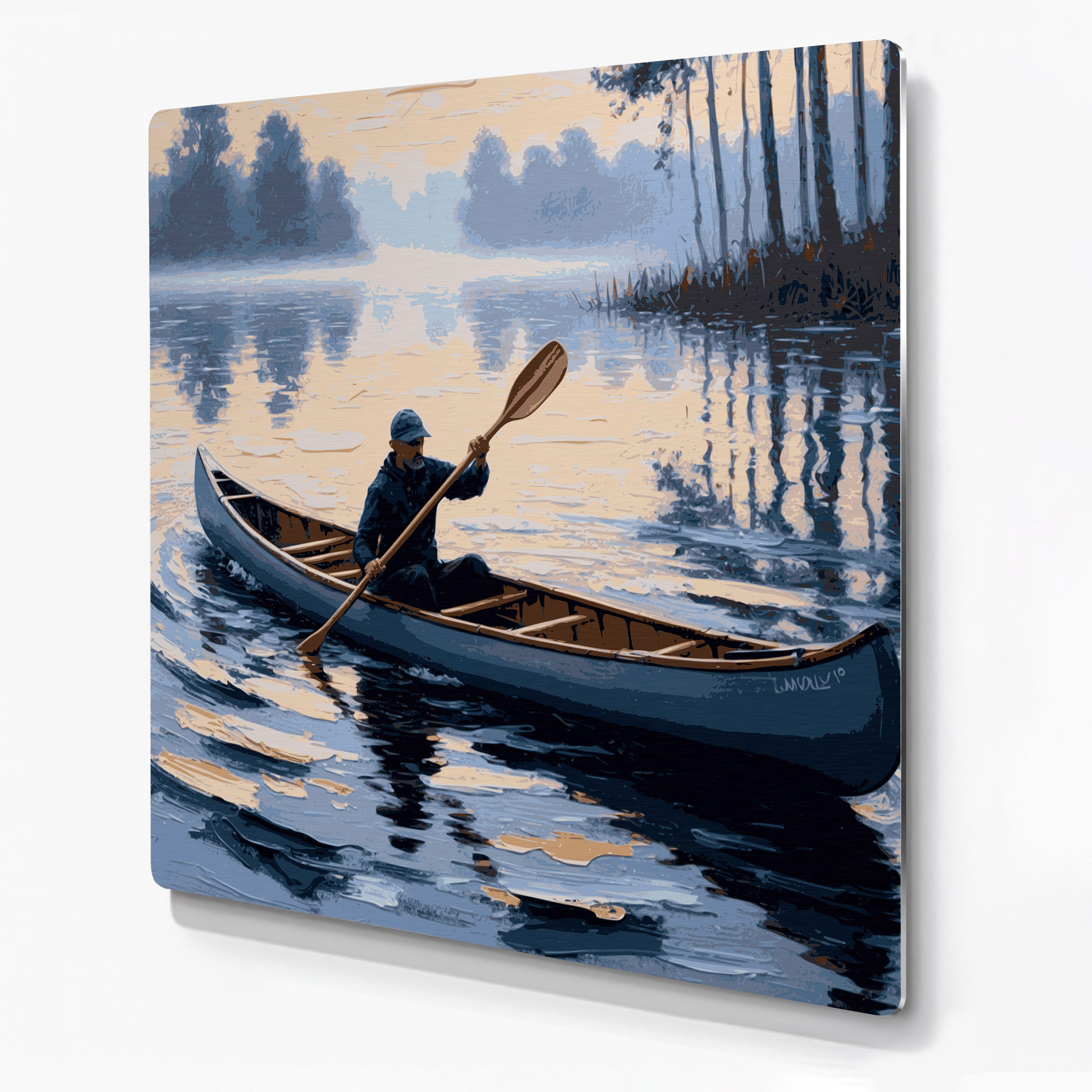 Hokku Designs Sports Canoeing White Metal Wall Art | Wayfair