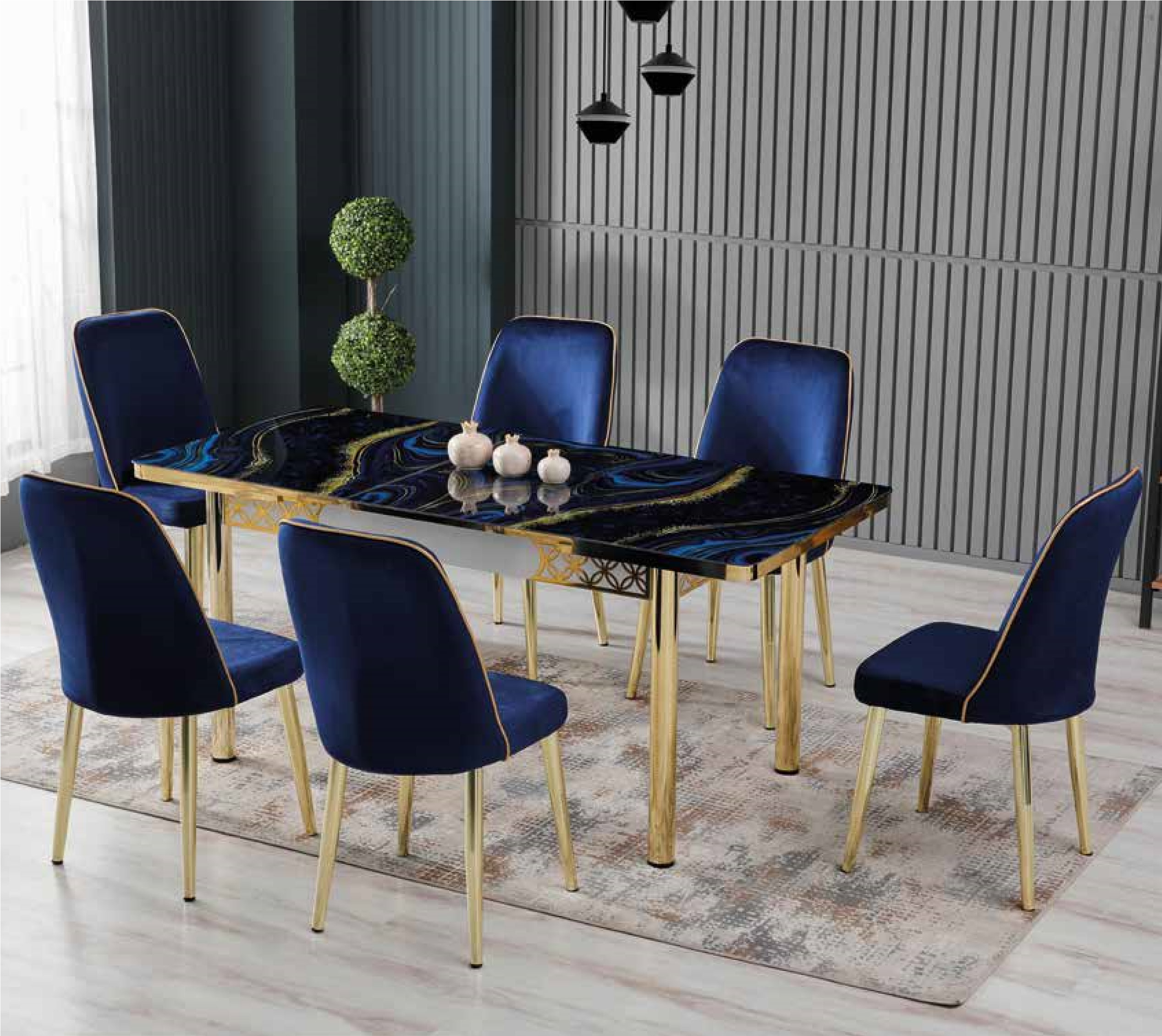 Mercer41 Modern Extendable Temper Glass Dining Table Set With Luxury ...