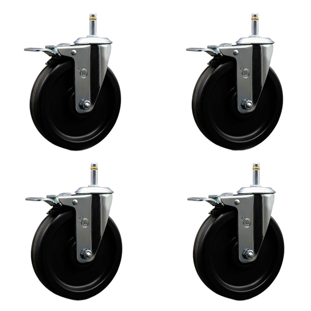 Service Caster 6 Inch Phenolic Swivel 7/16 Inch Grip Ring Stem Caster ...