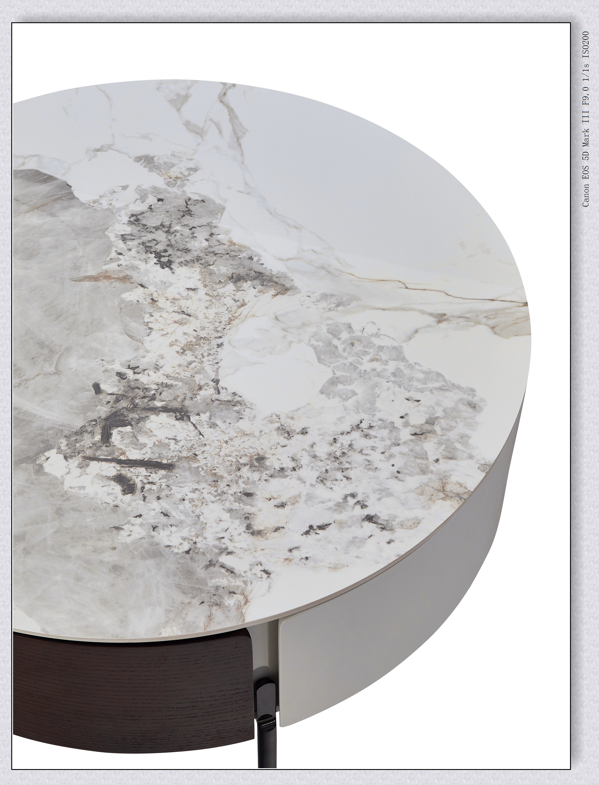 Brayden Studio® Modern Round White & reall wood color Coffee Table with ...