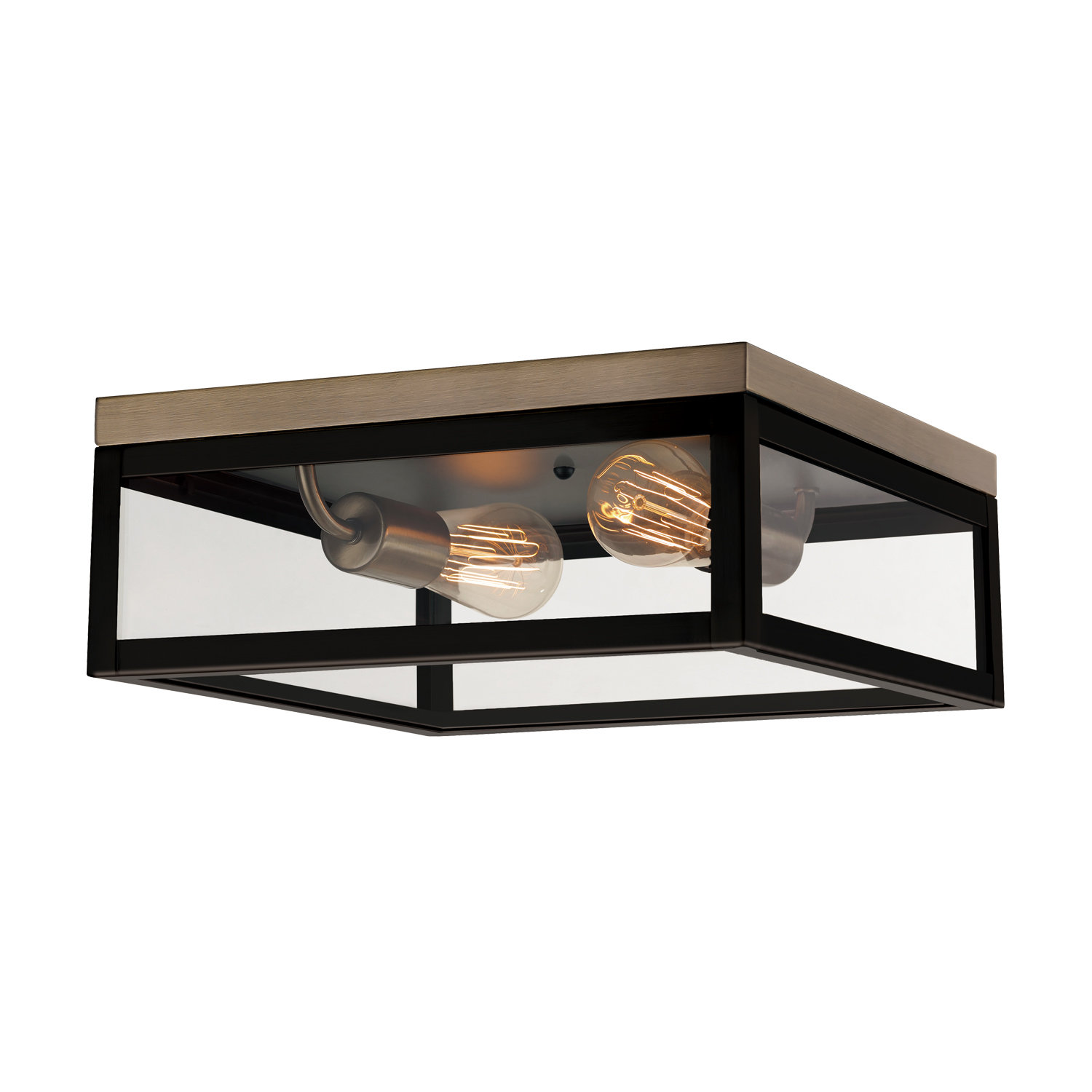 Brayden Studio® Hicks 2 - Light 13" Caged Square Flush Mount & Reviews ...