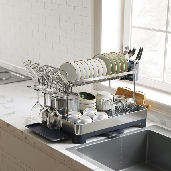 Ebern Designs Rislin Two Tier Dish Rack | Wayfair.co.uk