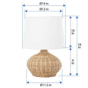Beachcrest Home™ Bracken Wicker/Rattan Table Lamp | Wayfair