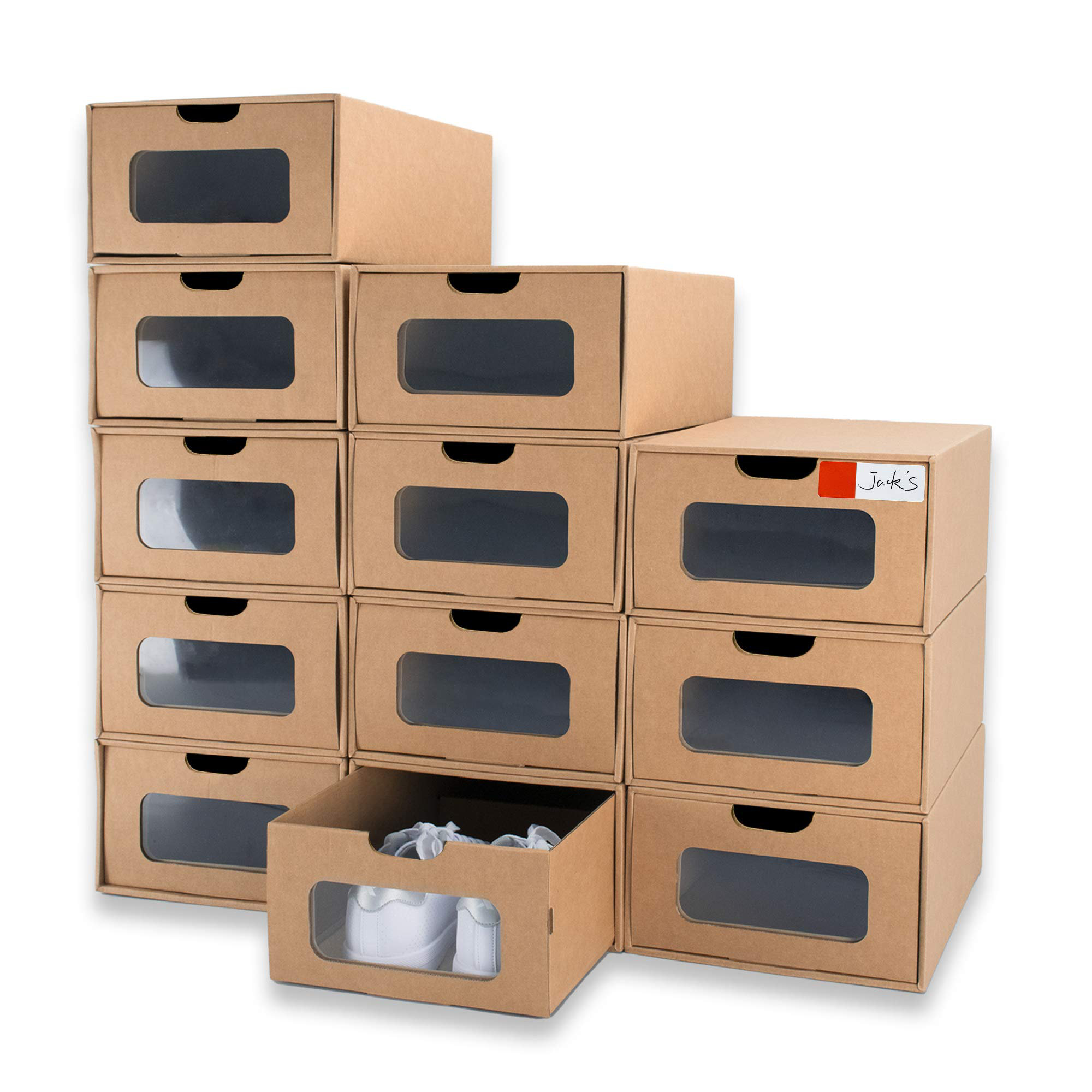 Latitude Run® Shoe Box 12 Pack, Waterproof Storage Boxes, Socks ...