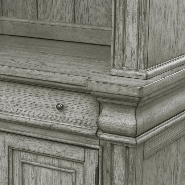 Pulaski Goleta 65.98'' Wide 2 Drawer Oak Solid Wood Server w/ Hutch ...