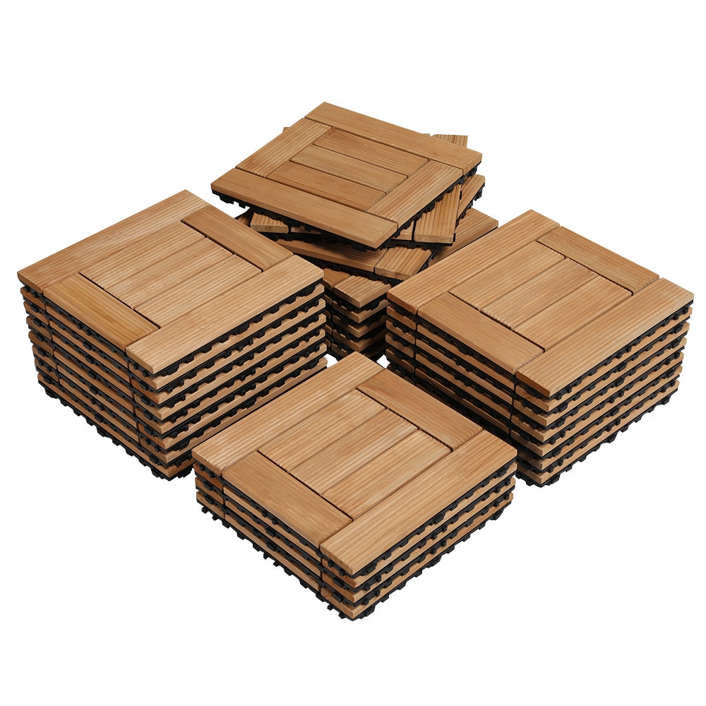 Yaheetech 30cm L x 30cm W Interlocking Wood Deck Tile | Wayfair.co.uk